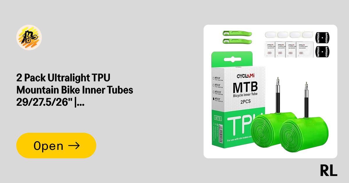 2 Pack Ultralight TPU Mountain Bike Inner Tubes 29/27.5/26 ...